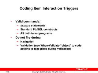 Oracle forms les16 | PPT