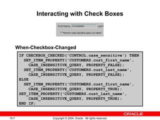 Oracle forms les16 | PPT