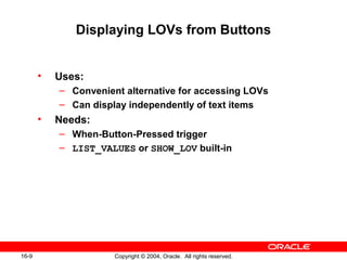 Oracle forms les16 | PPT