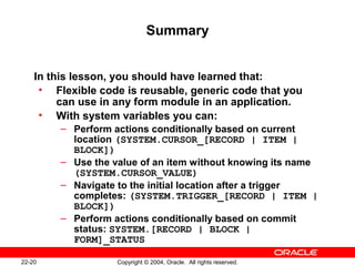 Oracle forms les22 | PPT