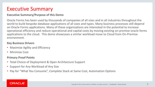 Oracle forms to oci executive overview for customer | PPTX