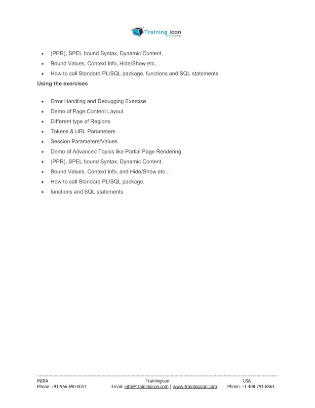 ORACLE FRAMEWORK ONLINE TRAINING | PDF