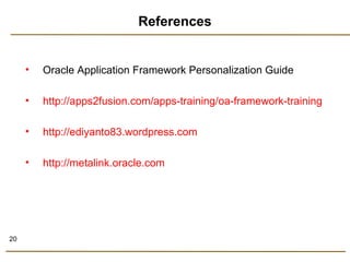 Oracle Framework Personalization | PPS
