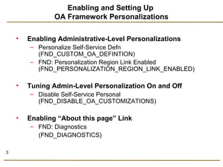 Oracle Framework Personalization | PPS