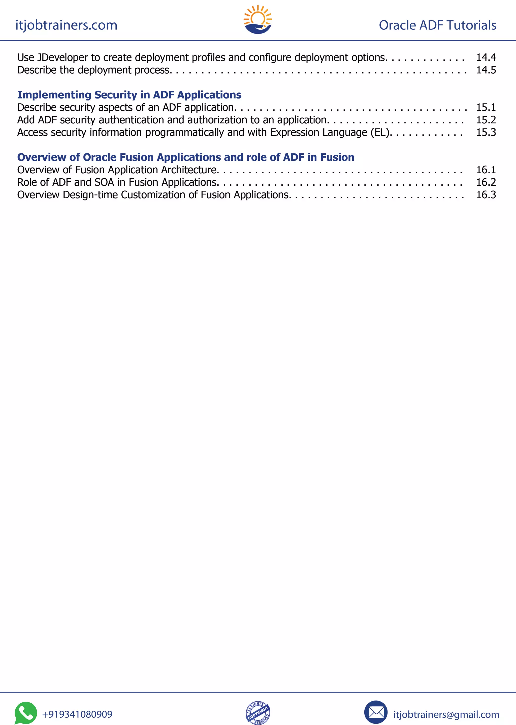 Oracle fusion adf syllabus | PDF