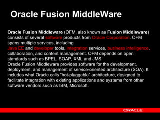 Greate Introduction to Oracle Fusion Middleware and ADF | PPT