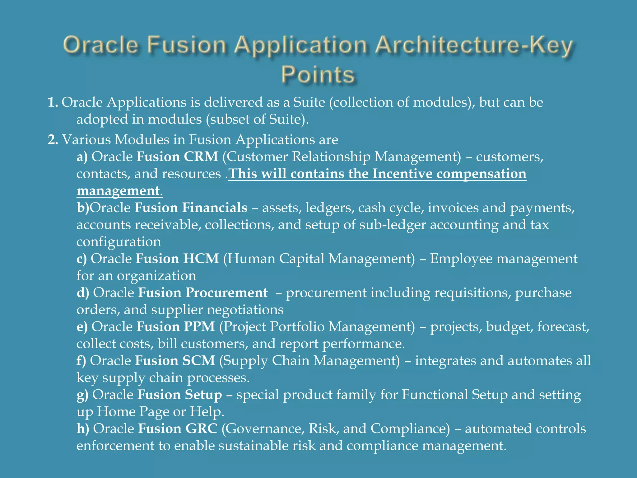 Oracle Fusion Architecture | PPTX