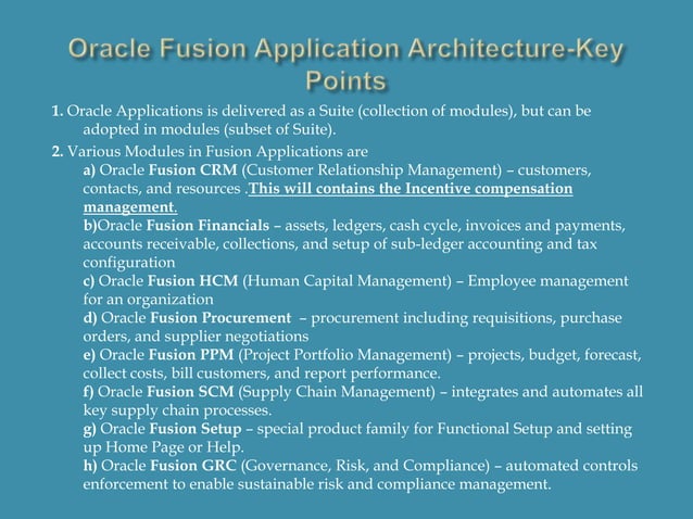 Oracle Fusion Architecture | PPTX | Business Utilities | Business