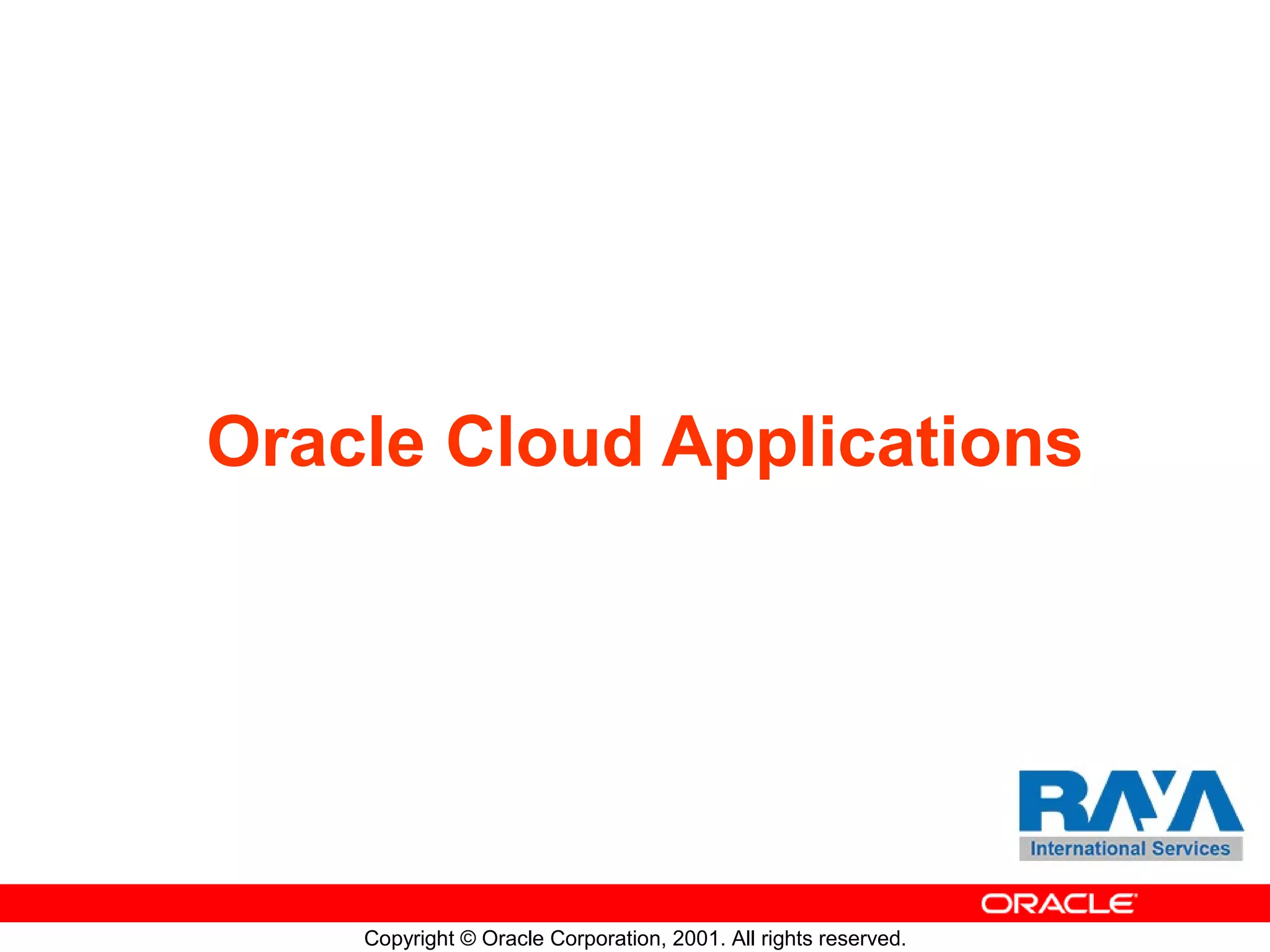 Oracle Fusion & Cloud Applications Overview | PPT