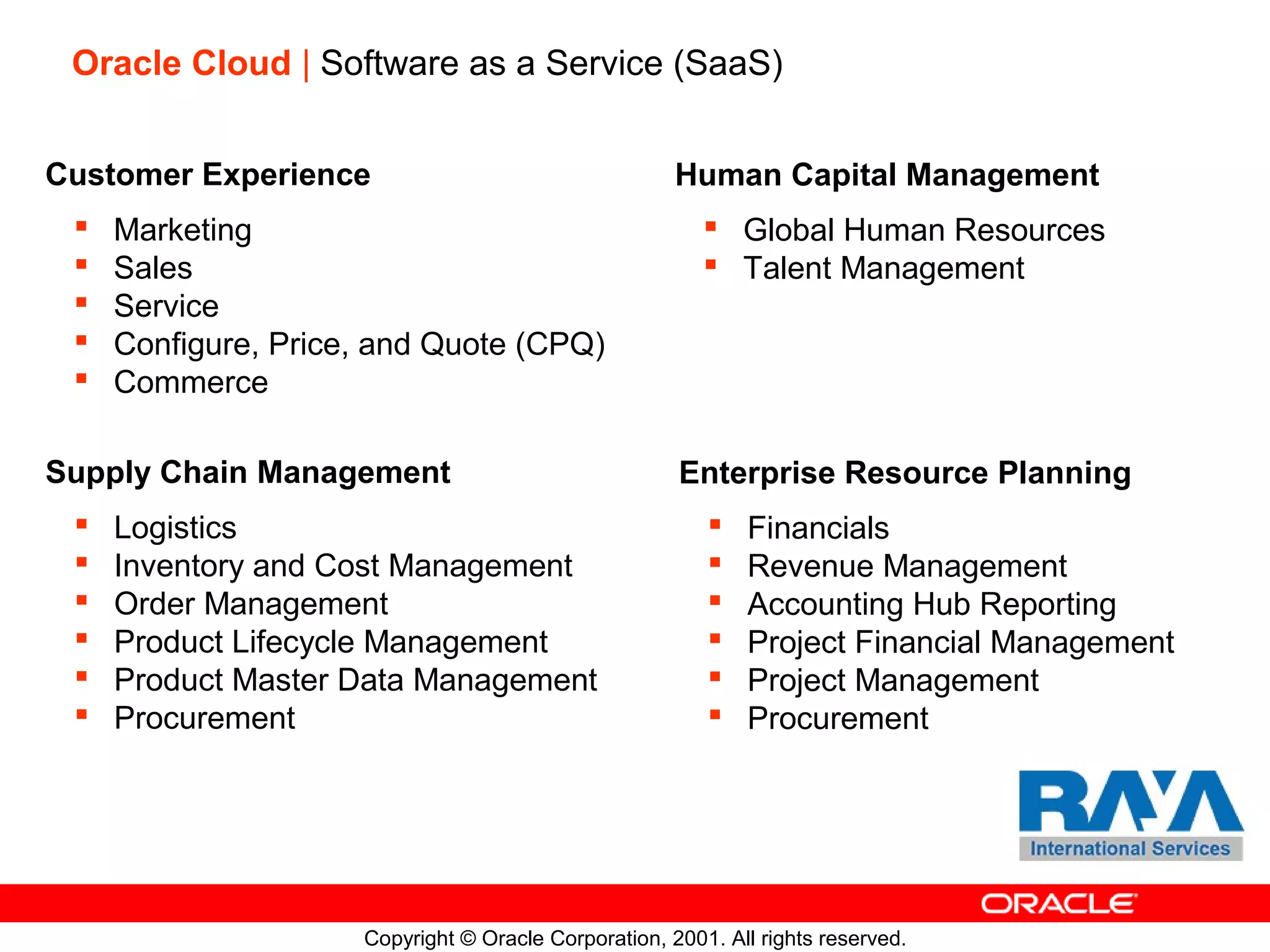 Oracle Fusion & Cloud Applications Overview | PPT