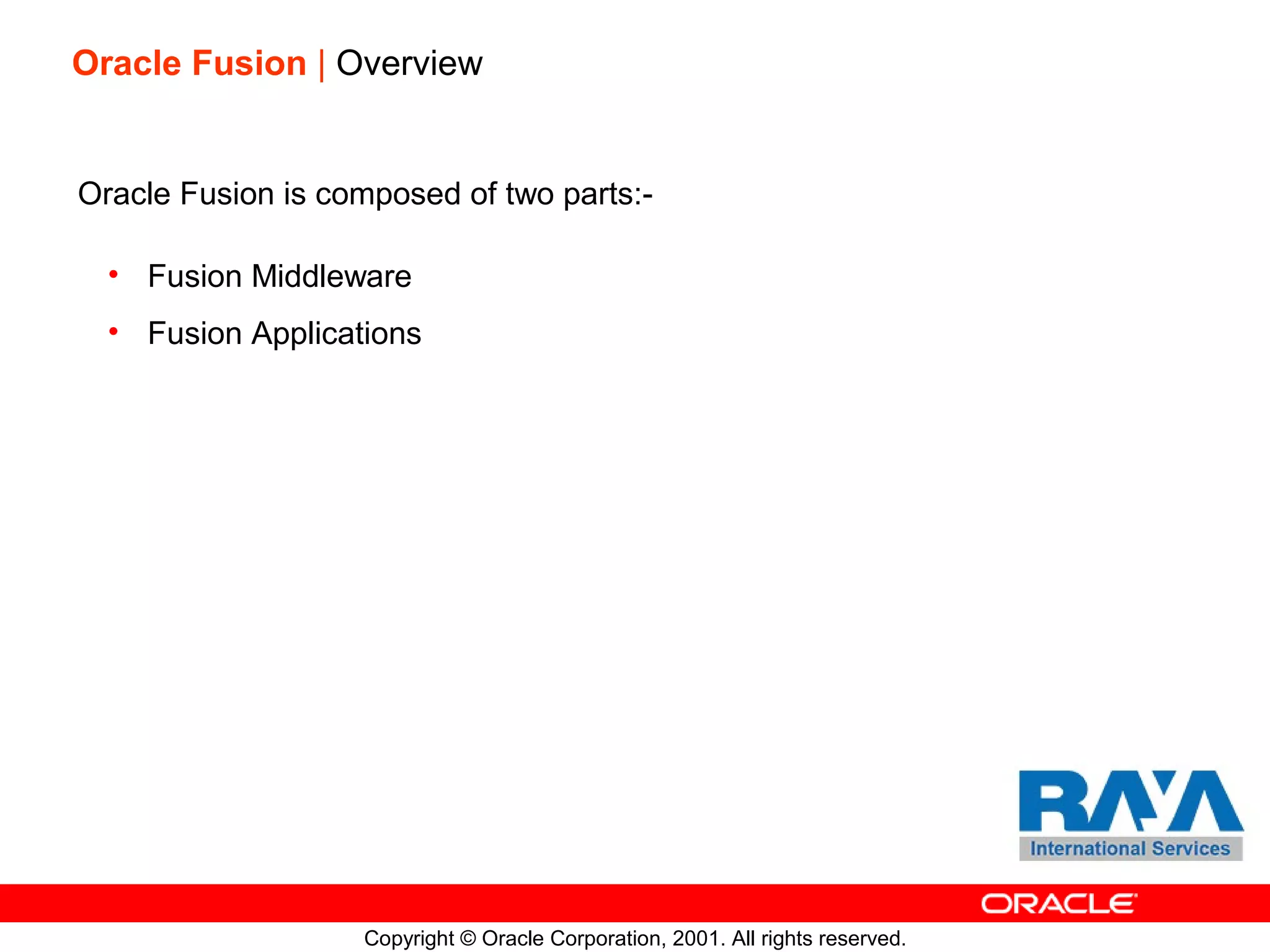 Oracle Fusion & Cloud Applications Overview | PPT