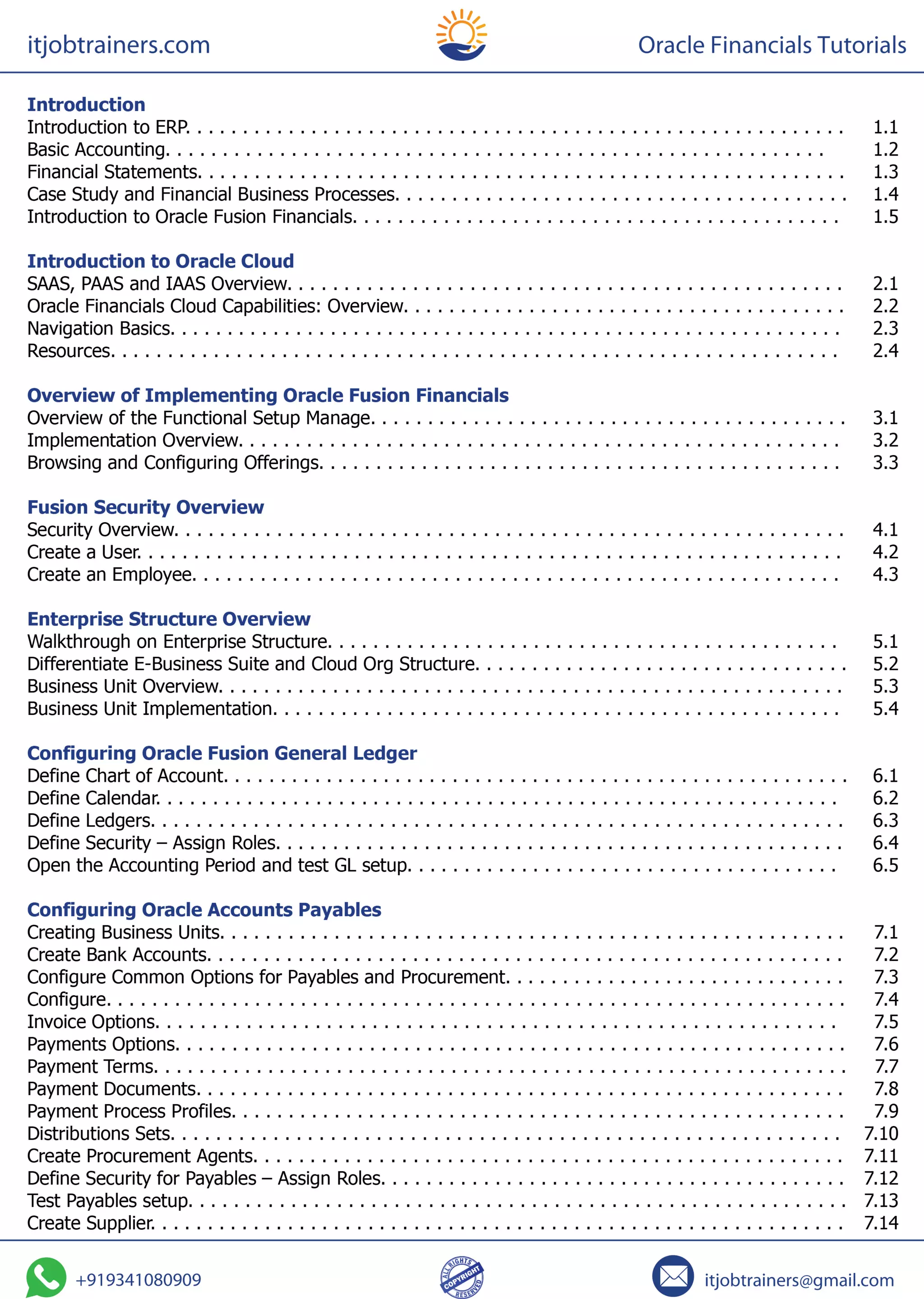 Oracle fusion financials syllabus | PDF