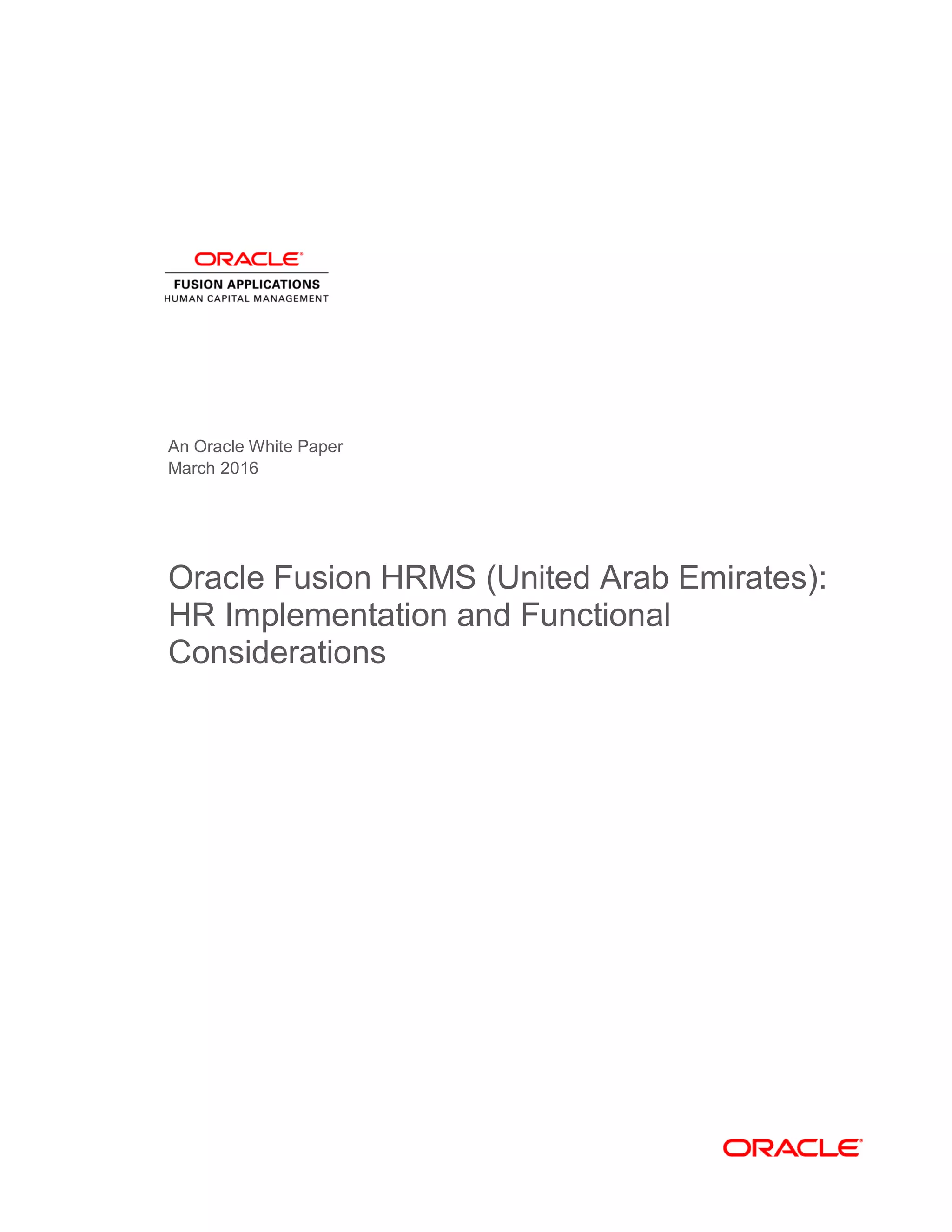 Oracle fusion hrms_for_uae_hr_setup_white_paper_rel11 | PDF | Legal Services Industry | Industries
