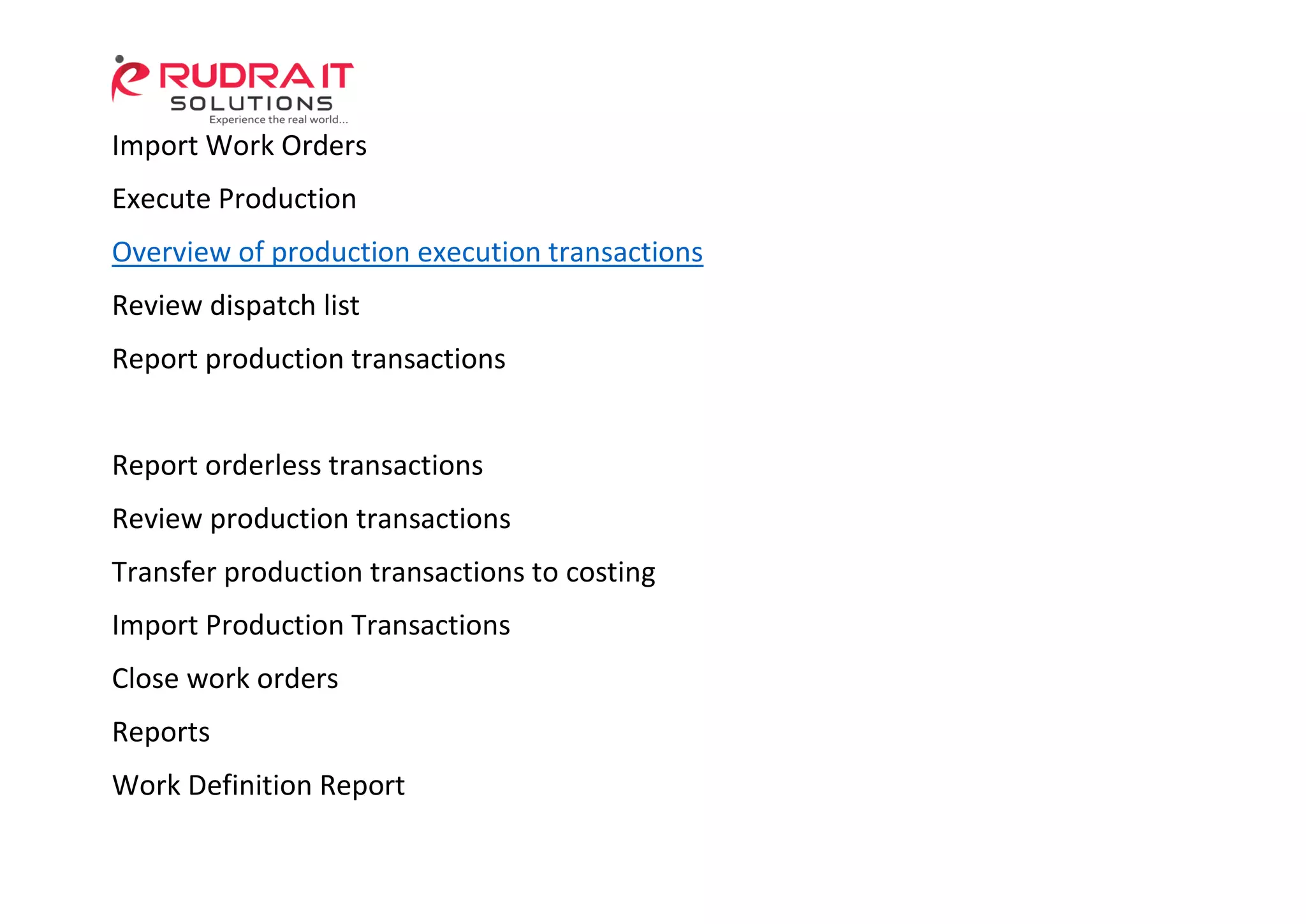 Oracle Fusion Manufacturing Cloud Online Trainining | PDF