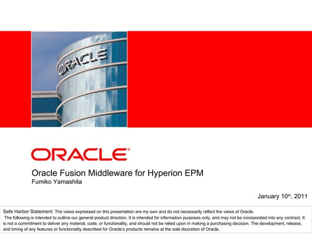 Oracle Fusion Middleware for Hyperion | PPT