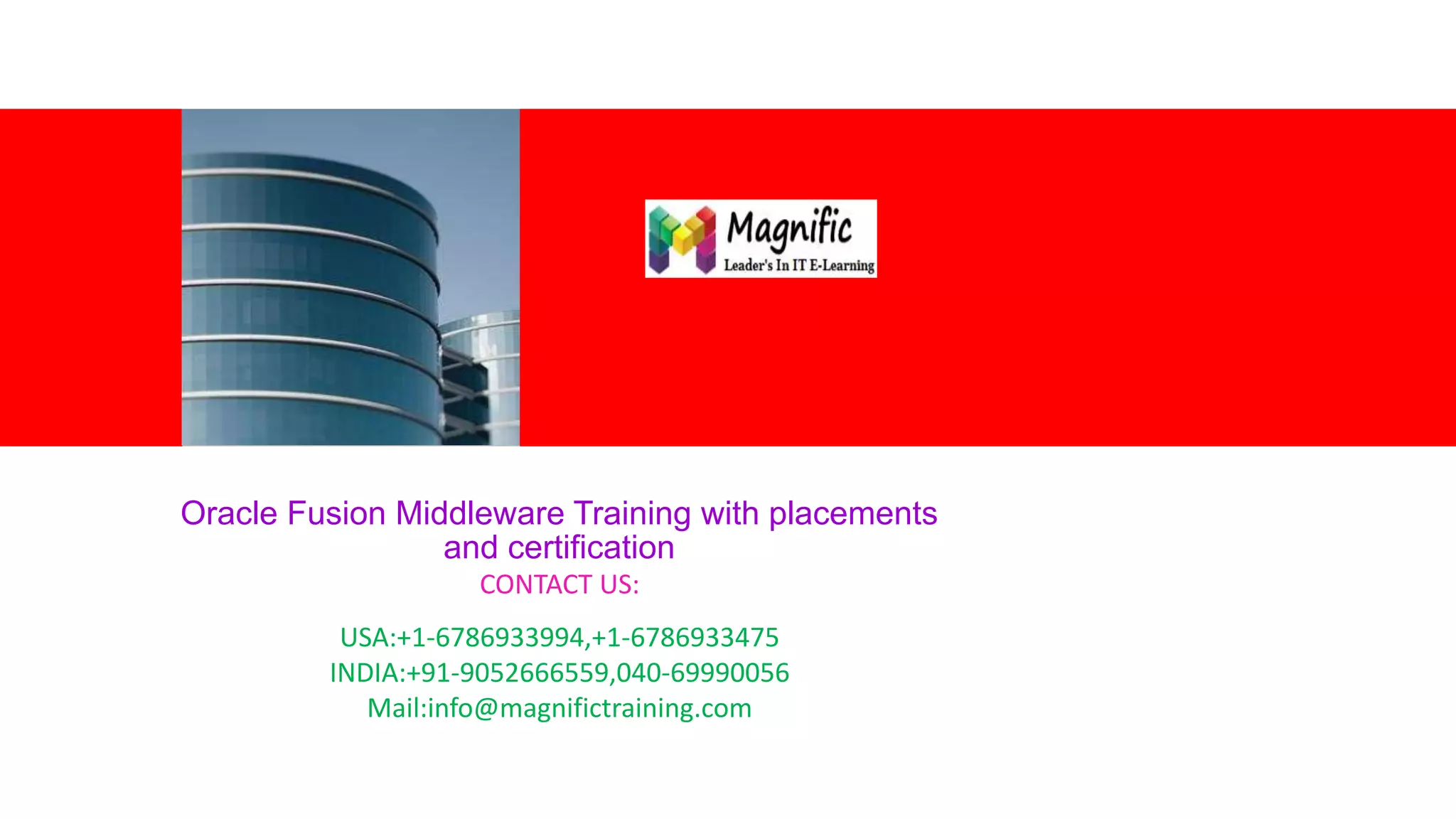 Oracle Fusion Middleware Training With Placements And Certification Ppt 8156