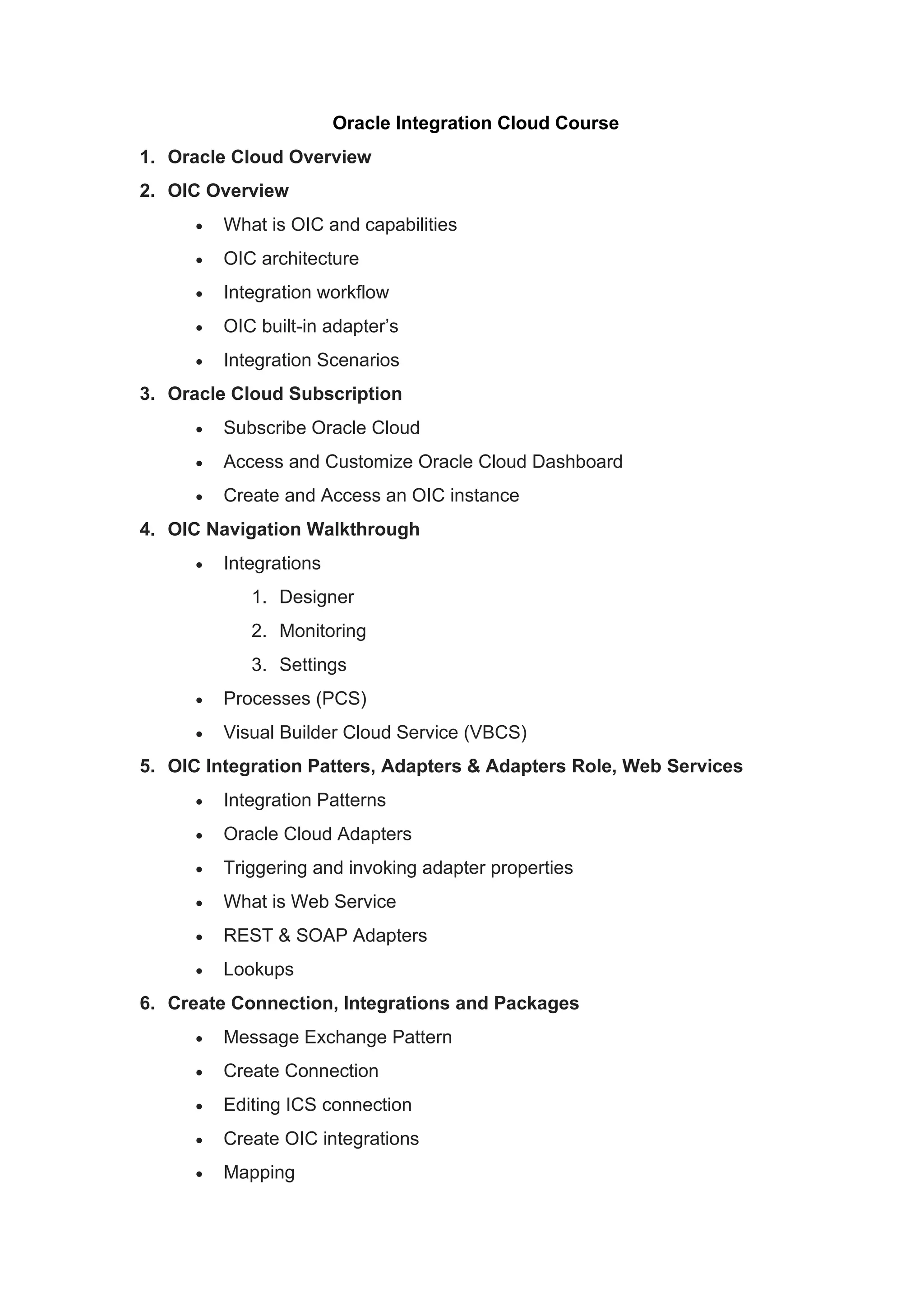 Oracle Fusion Oic Course Contentpdf