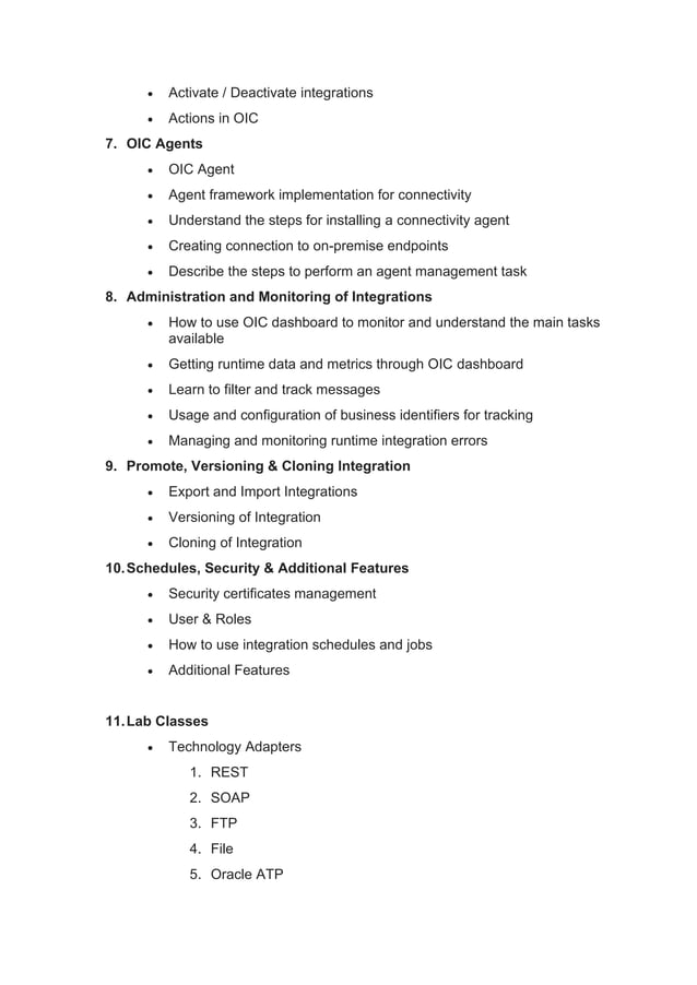 Oracle Fusion Oic Course Contentpdf 