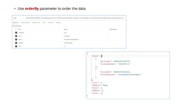 Oracle Fusion REST APIs with Get Invoice API example | PDF