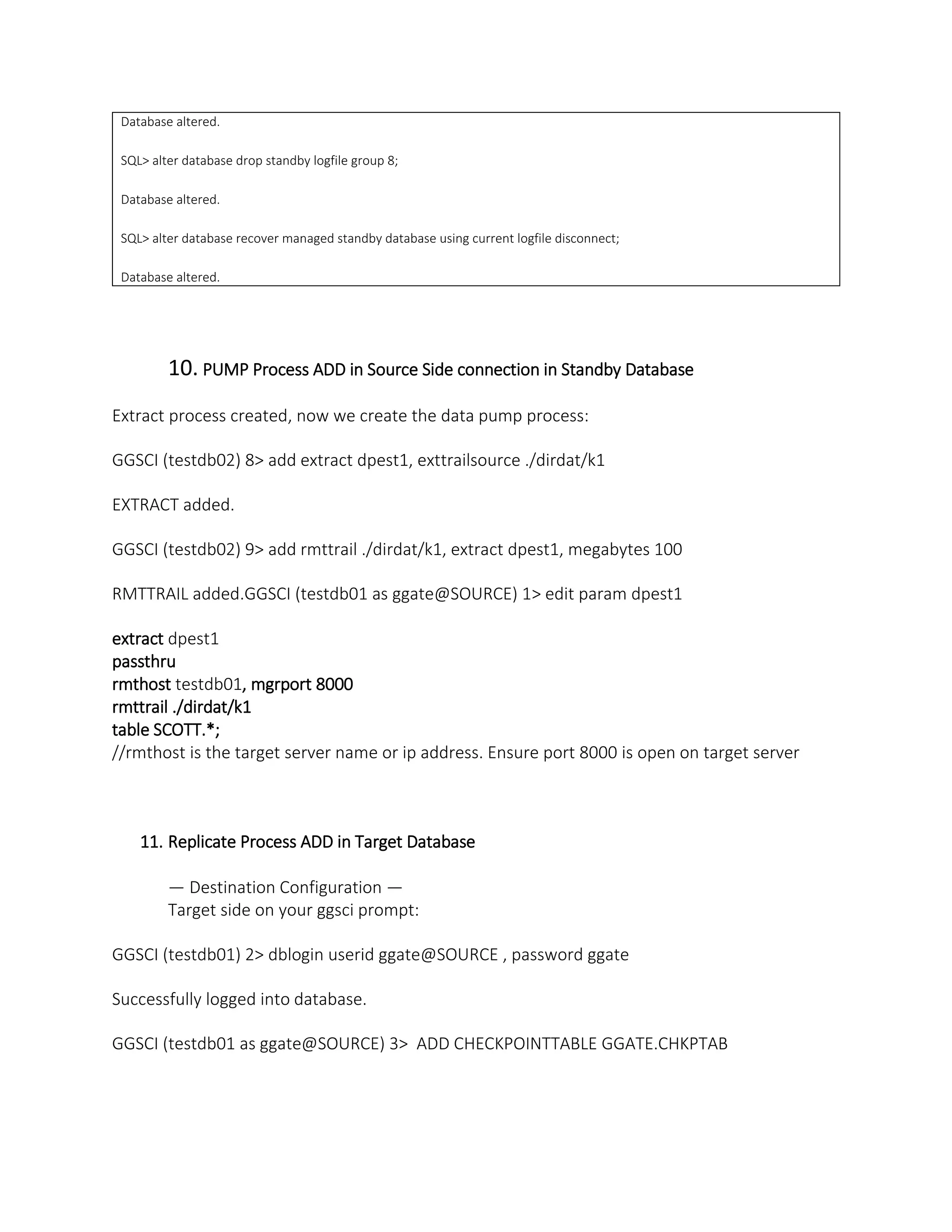 Oracle Goldengate 11g Schema Replication From Standby Database Pdf Databases Computer