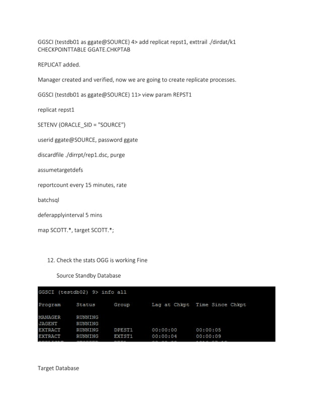 Oracle goldengate 11g schema replication from standby database | PDF ...