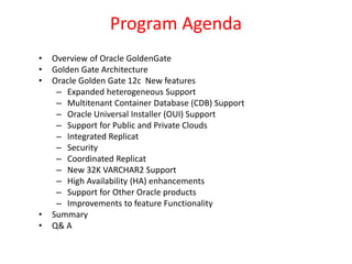 Oracle golden gate 12c New Features | PPT