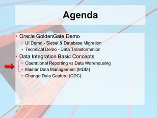 Oracle GoldenGate Demo and Data Integration Concepts | PPTX