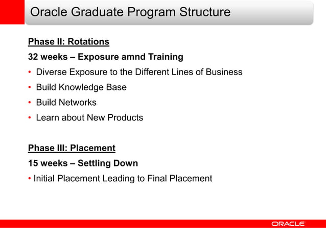Oracle graduate development program | PPT | Free download