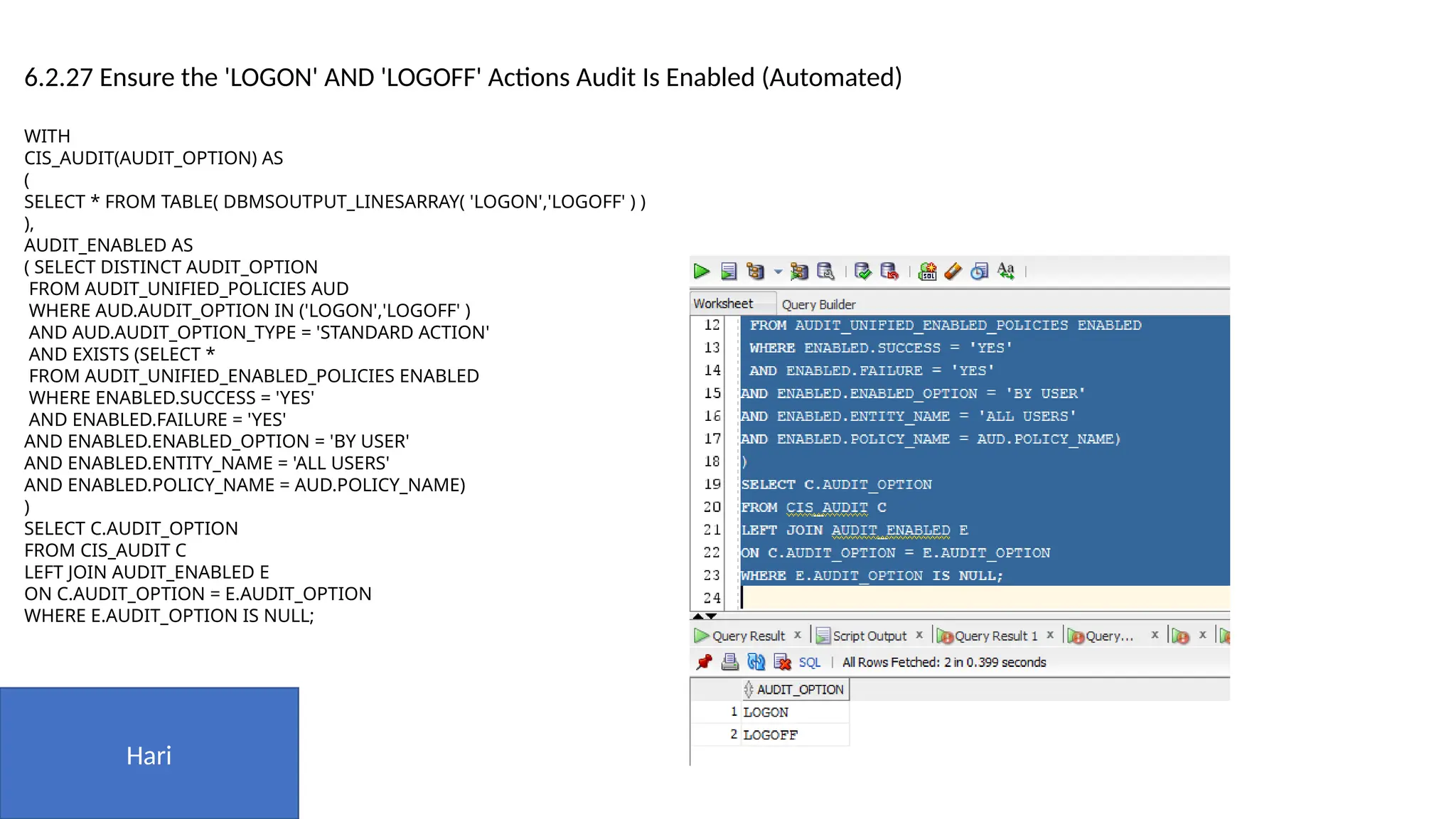 Oracle Hardening scripts V1.2_DBA.pptxon kelu | PPT