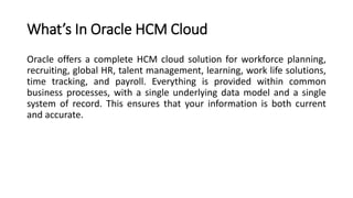 Oracle HCM Presentation 2020 | PPTX