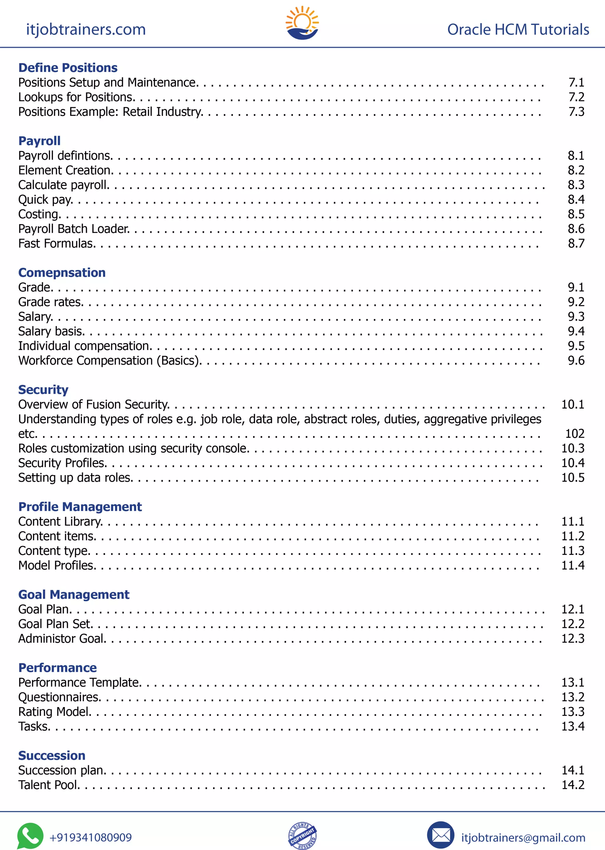 Oracle hcm syllabus | PDF