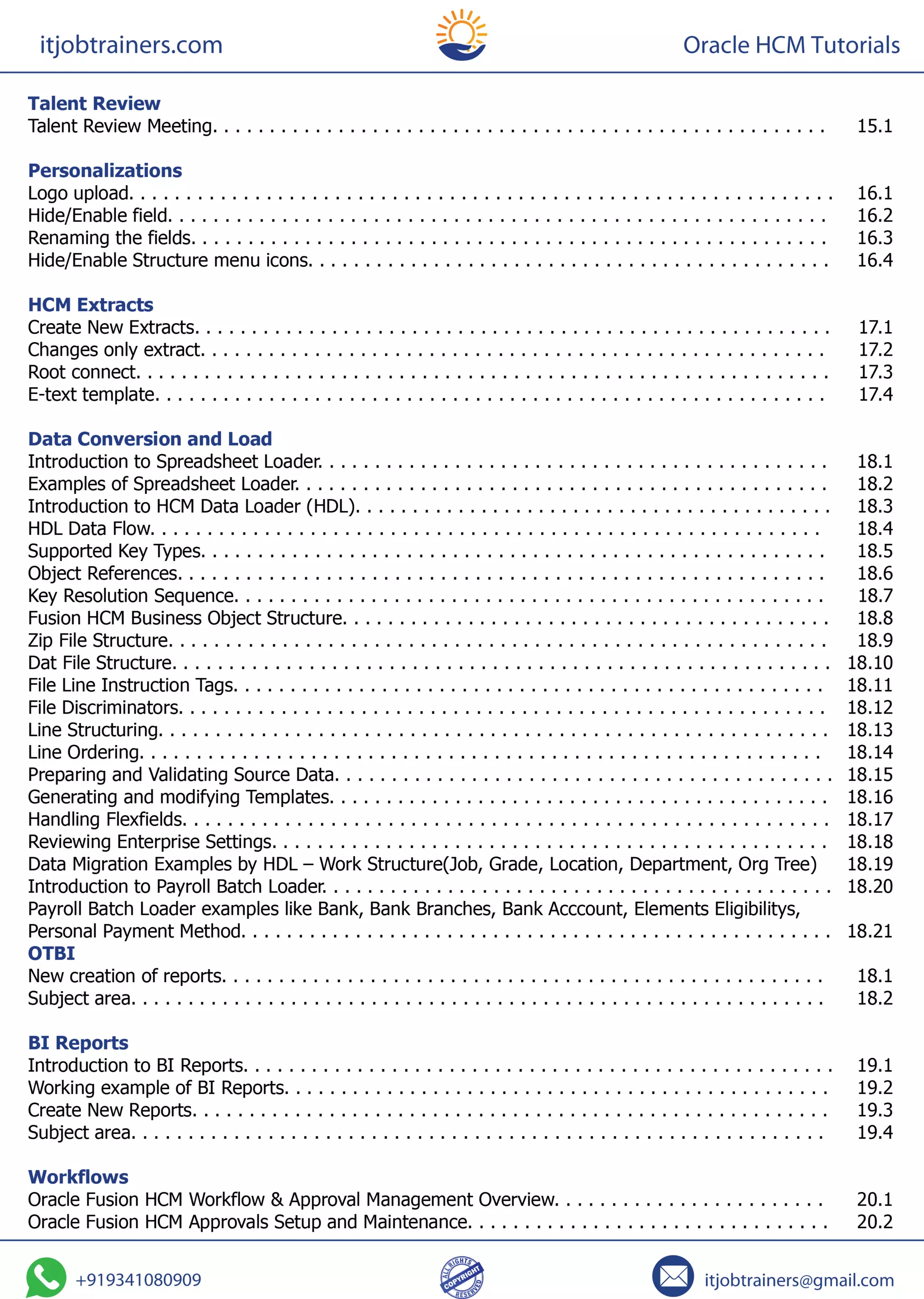 Oracle hcm syllabus | PDF