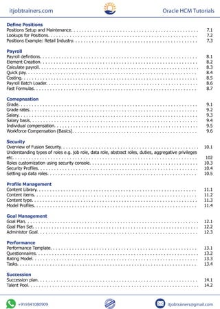 Oracle hcm syllabus | PDF