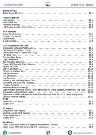 Oracle hcm syllabus | PDF