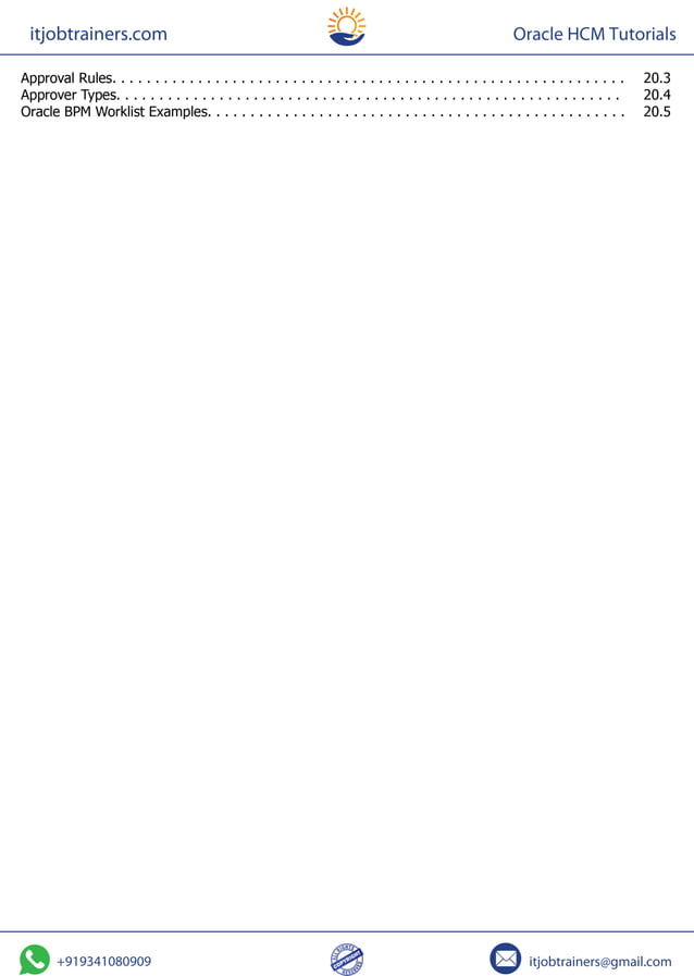 Oracle hcm syllabus | PDF