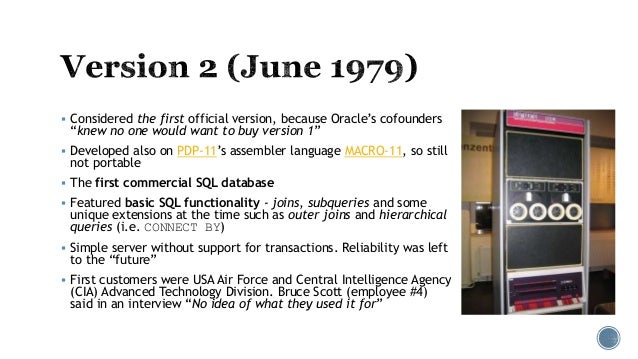 Oracle's history