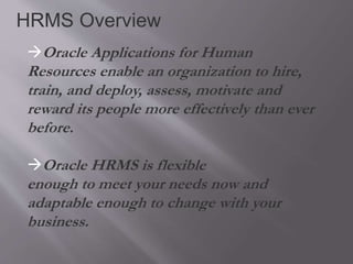 Oracle HRMS & Payroll | PPTX