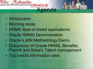 Oracle HRMS R12 business applications Overview | PPTX