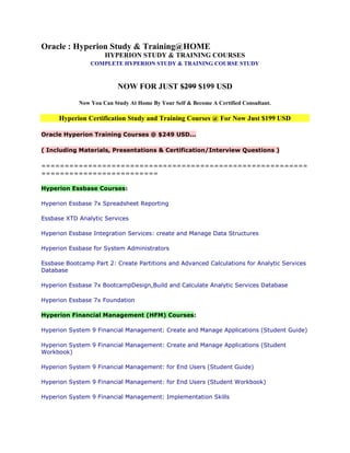 Oracle hyperion study & training home | PDF