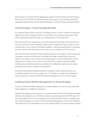 Oracle Identity Management Leveraging Oracle’s Engineered Systems | PDF