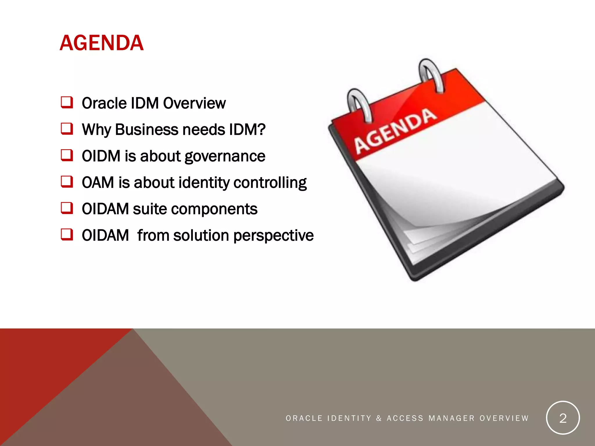 Oracle IDAM overview | PPTX