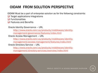 Oracle IDAM overview | PPTX