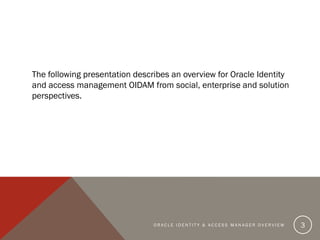 Oracle IDAM overview | PPTX