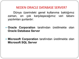 Oracle ile tanisalim | PPTX