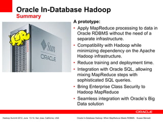 Oracle in Database Hadoop | PPT