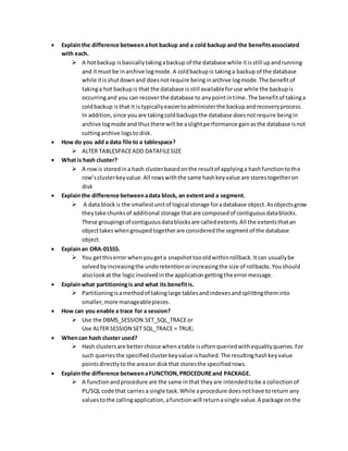 Oracle interview question & answers | DOCX | Databases | Computer Software and Applications