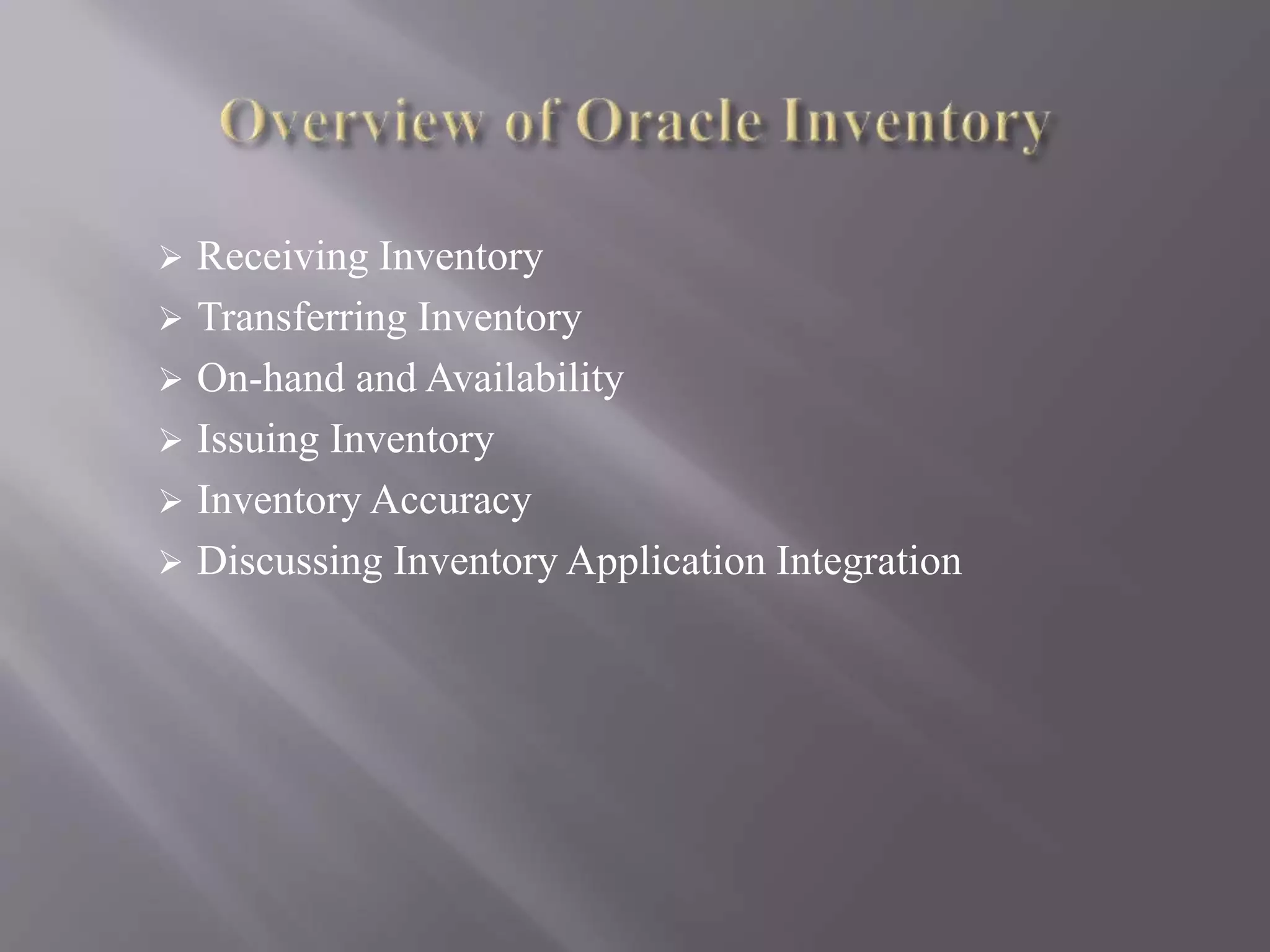 Oracle inventory management online training | PPTX