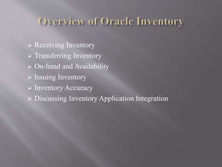 Oracle inventory management online training | PPTX