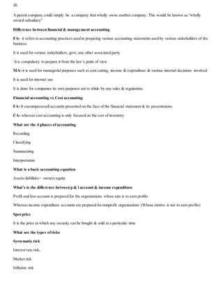 investment banking,capital market,Finance questions for interviews | PDF