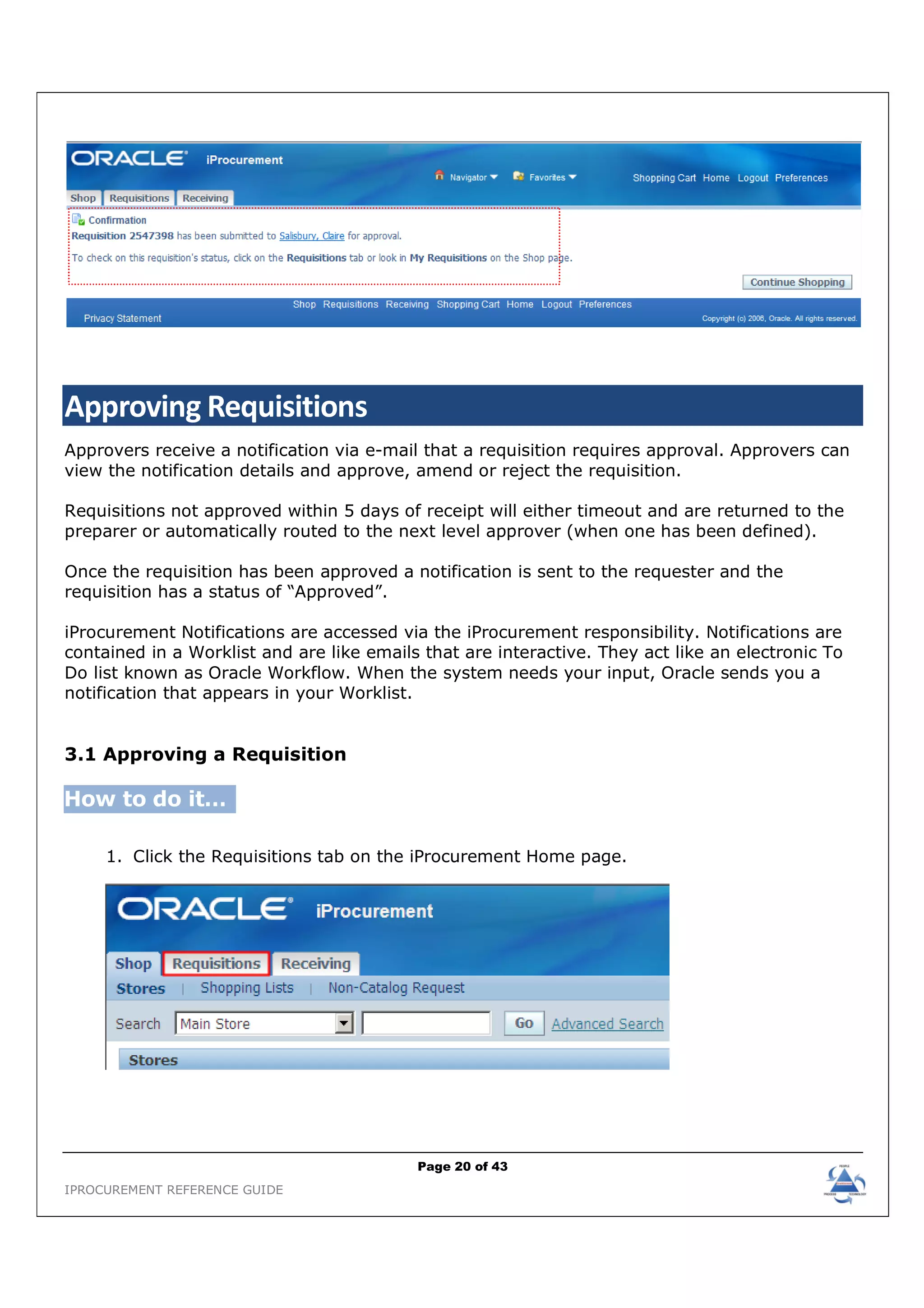 Oracle R12 iProcurement Reference Guide | PDF